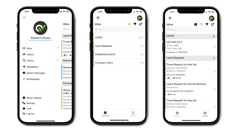 New Release of Workflow Approval Software: IQX OneList